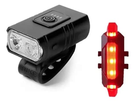 Kit De Faros Delanteros Para Bicicleta 2 LED Cree Meter Y Baliza