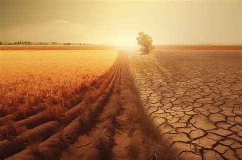 Premium Ai Image Solitary Tree Standing In A Vast Open Field With