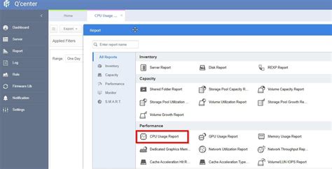 How To Export Cpu Usage Report In Qcenter Qnap