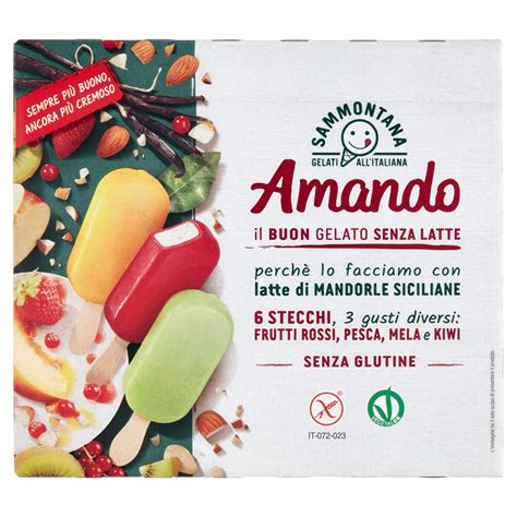 Sammontana Amando 6 Stecchi Frutti Rossi Pesca Mela E Kiwi 6 X 55 G