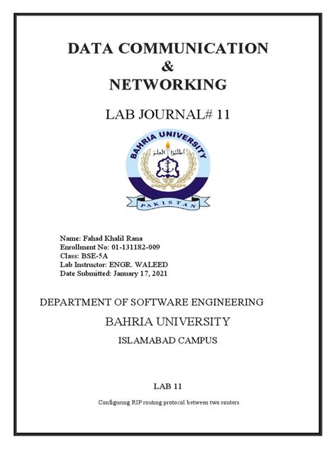data communication and networking lab journal 11 pdf router