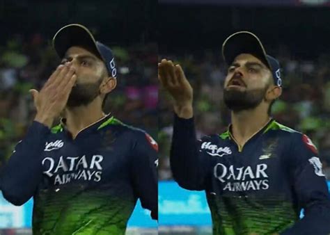 Watch Virat Kohlis Romantic Gesture For Anushka Sharma During Rcb Vs