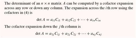 SOLVED The Determinant Of An N X N Matrix A Can Be Computed By A