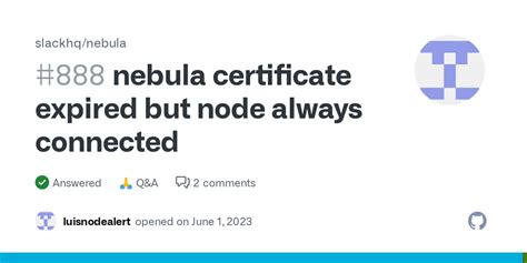 Nebula Certificate Expired But Node Always Connected Slackhq Nebula