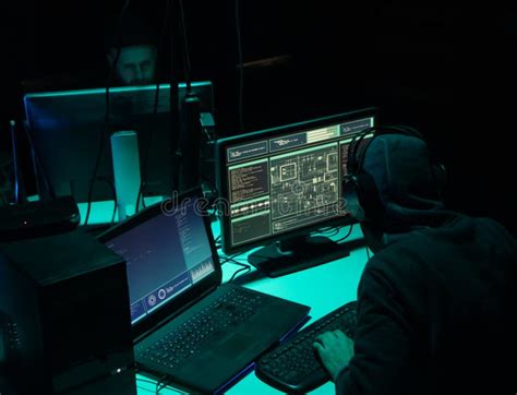 Wanted Hackers Coding Virus Ransomware Using Laptops And Computers