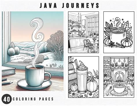 40 Java Journey Coffee Love Coloring Pages Adult Coloring Book Download Printable Page Printable