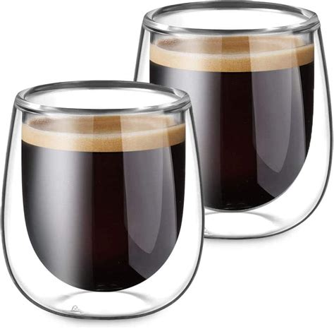 Glass Espresso Cups Set Of 4 Double Walled Espresso Cups