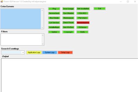 Powershell Gui Tool V12 For Server Health Checks Remotely Site