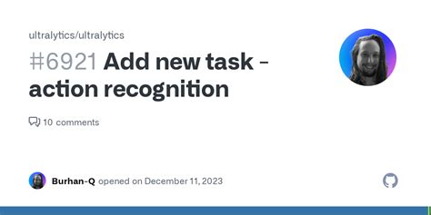 Add New Task Action Recognition · Issue 6921 · Ultralytics