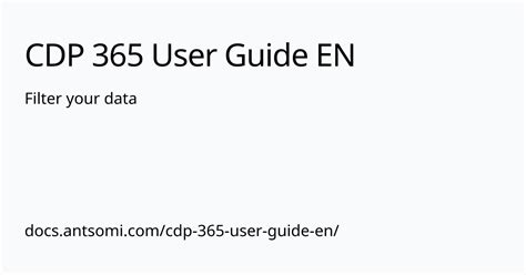 Filter Your Data Antsomi