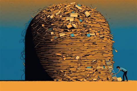 premium ai image person sorting through large volume of data to find