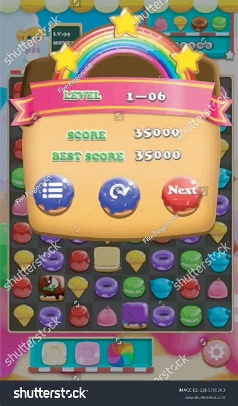 Complete Set Level Button Game Ui Stock Vector Royalty Free