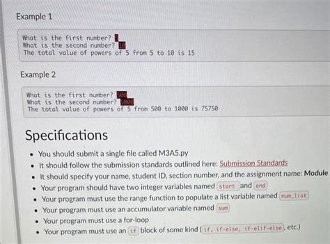Solved In Python You Will Have A User Input A Start And End Chegg