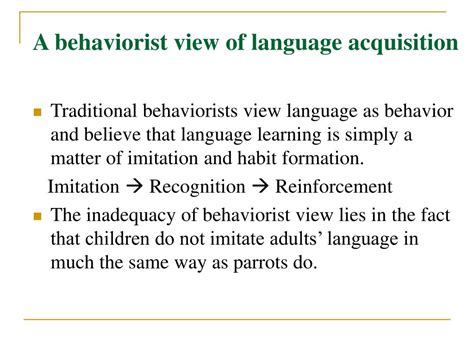 Ppt Introduction To Linguistics Chapter 10 Language Acquisition Powerpoint Presentation Id