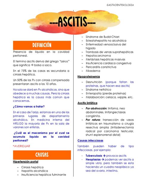 Ascitis Pdf Cirrosis Especialidades Medicas