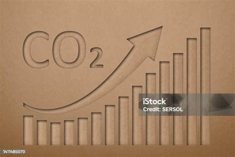 대기 중으로의 Co2 배출 증가 환경 오염 대기 오염의 증가의 3d 렌더링 탄소 배출량 차트 녹색 행성과 생태학 0에 대한 스톡
