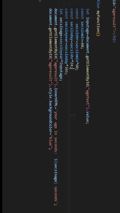 Calculating Age In Seconds Format Using Htmlcssjs Htmlcss Html Css