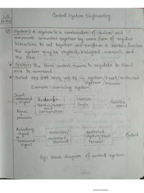 Control System Engineering Class Lectures Pdf
