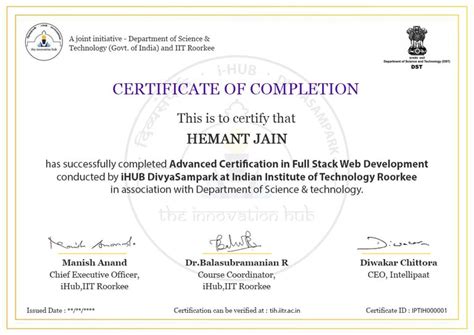 Full Stack Developer Course Online Certification Iit Roorkee
