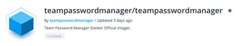 Team Password Manager Docker Images