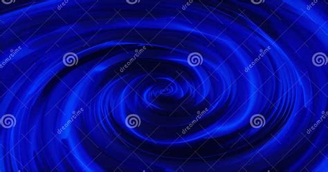 Abstract Background with Blue Swirling Funnel or Swirl Spiral Made of Bright Shiny Metal with ...
