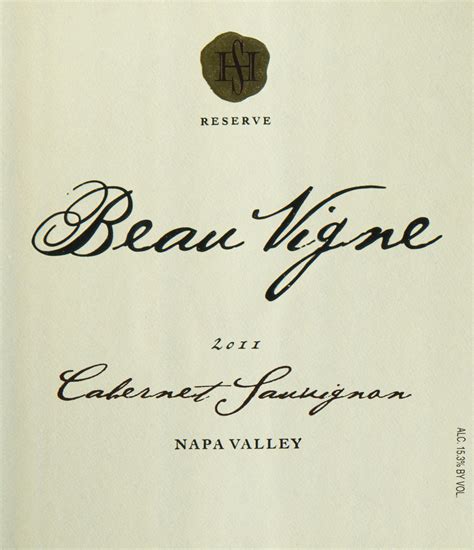 2011 Beau Vigne Reserve Cabernet Sauvignon Wine Library