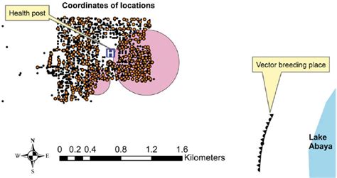 most likely big and secondary small clusters shaded circles of