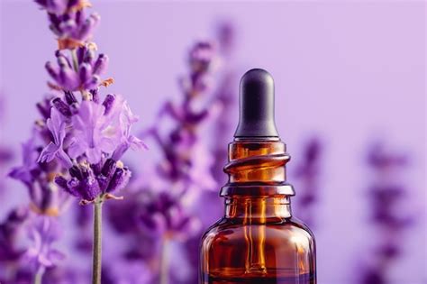 Premium Photo A Bottle Of Essential Oil With Fresh Lavender Twigs On