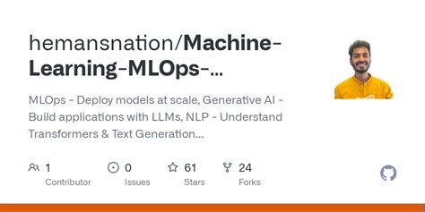 GitHub Hemansnation Machine Learning MLOps GenerativeAI NLP CV