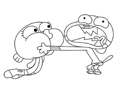 Gumball E Darwin Divertido Para Colorir Imprimir E Desenhar