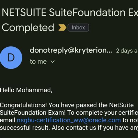 When Suitefoundation Certificate Is Issued R Netsuite