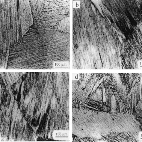 Optical Micrographs Of Solution Treated Alloys At 1400 °c 30 Min And