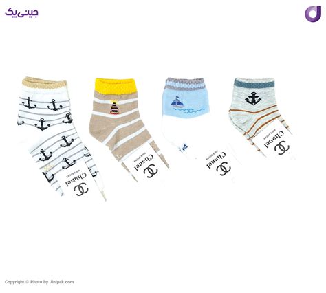 جوراب ساقدار نخ هندی بچگانه 3 تا 6 کش حصیری طرح کشتی و لنگر