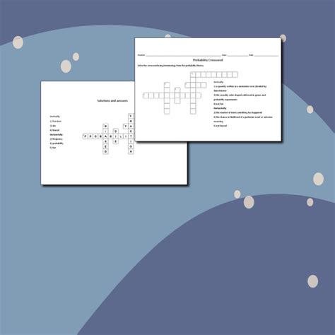 Probability Crossword Вероятностный кроссворд