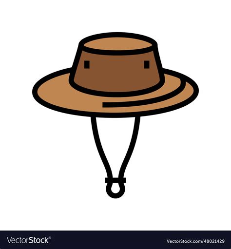 Cricket Hat Cap Color Icon Royalty Free Vector Image