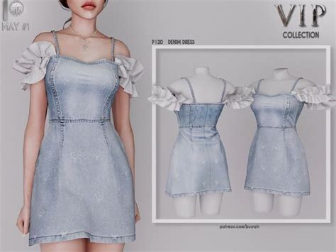 Early Access DENIM DRESS P120 MAY 1 Busra Tr Sims 4 Clothing