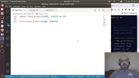 Joel Grus Advent Of Livecoding 2020 Day 3 Youtube