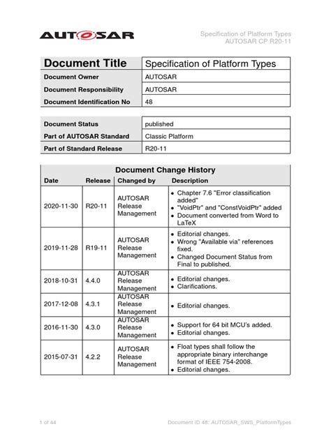 Autosar Sws Platformtypes Pdf Computer Program Programming