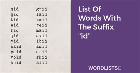 List Of Words With The Suffix Ing