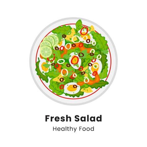 Premium Vector Vector Fresh Salad Vector Illustration