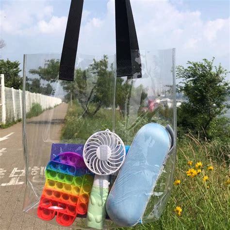 펠리 Pvc 투명 숄더백 비치 방수 물놀이 가방