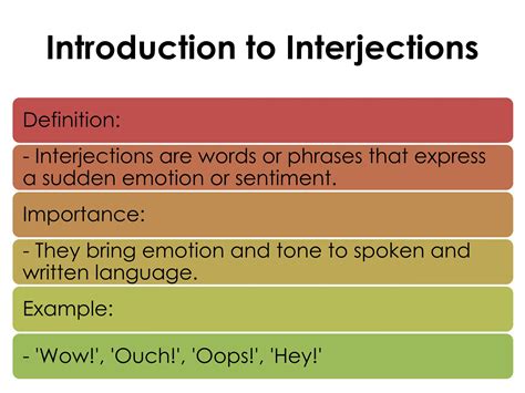 Interjections Grade 9 English Powerpoint Presentationpptx