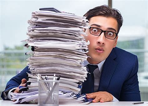 Paperwork Clipart Cartoon Businessman With Pile Of Papers Comic Comic