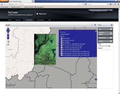 Example Of User Interface For The Webgis A Product Has Been Selected