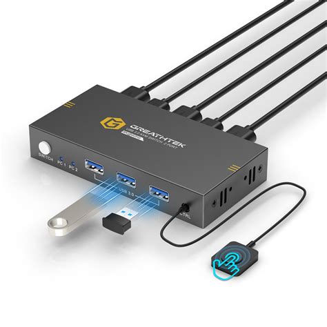 Kvm Switches 2 Port 8k 60hz Greathtek Kvm Switch Hdmi Share Usb