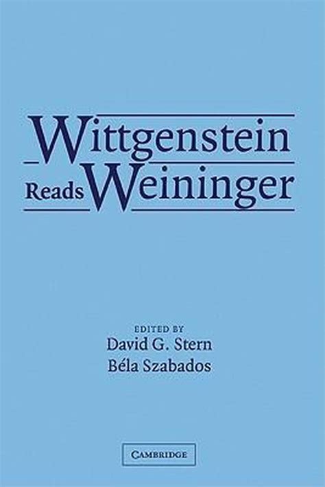 Wittgenstein Reads Weininger 9780521825535 Stern David G Boeken