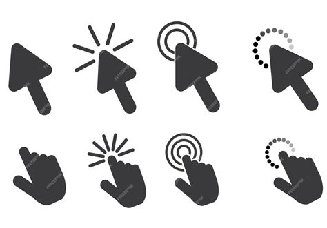 Premium Vector Arrows Or Hand Cursors Icon Tools Mouse Pointer Icon Set Arrow Cursor Vector