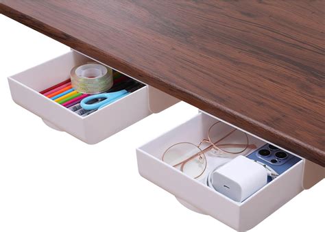 LuluEasy Paquete De 2 Organizadores De Escritorio Ocultos Autoadhesivos