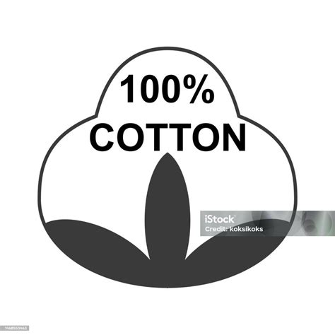 Ikon Logo Katun Kain Organik Tekstil Serat Tanda Katun Alami Ilustrasi Stok Unduh Gambar