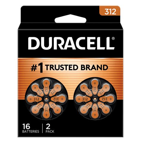 Duracell Hearing Aid Batteries Size 312 Long Lasting Zinc Power 145